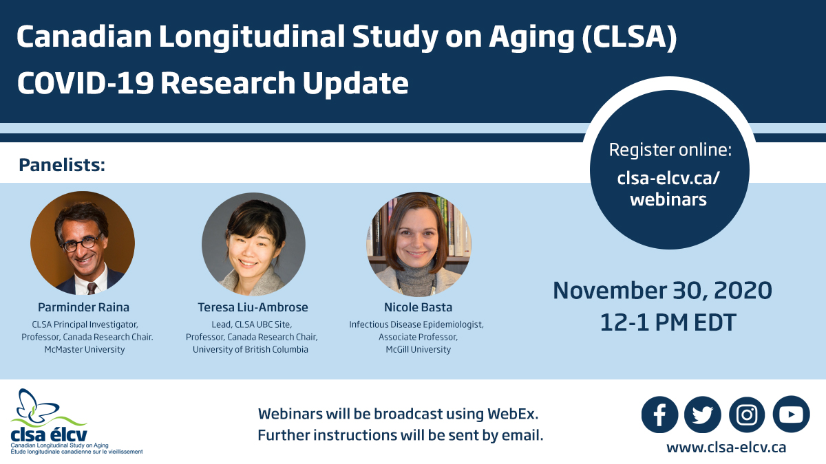 Canadian Longitudinal Study on Aging (CLSA) COVID-19 Research Update ...
