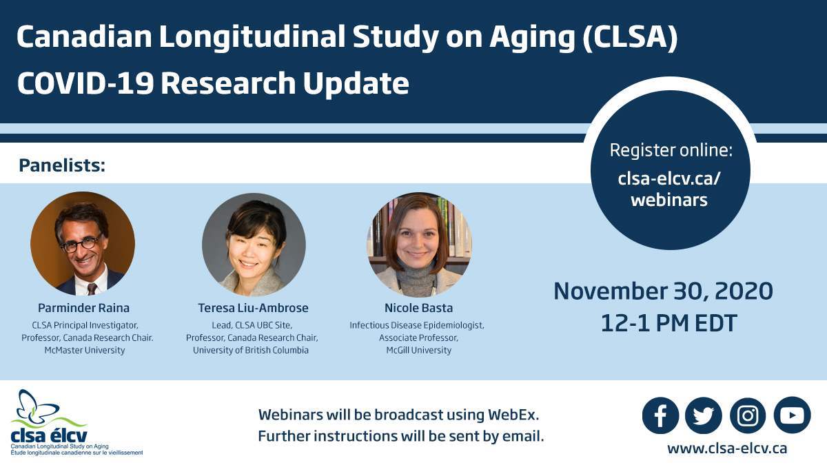 Canadian Longitudinal Study on Aging (CLSA) COVID-19 Research Update ...